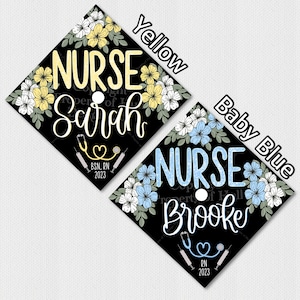 Custom "cherry Blossom Bsn" Graduation Cap Topper, Nursing Graduation ...