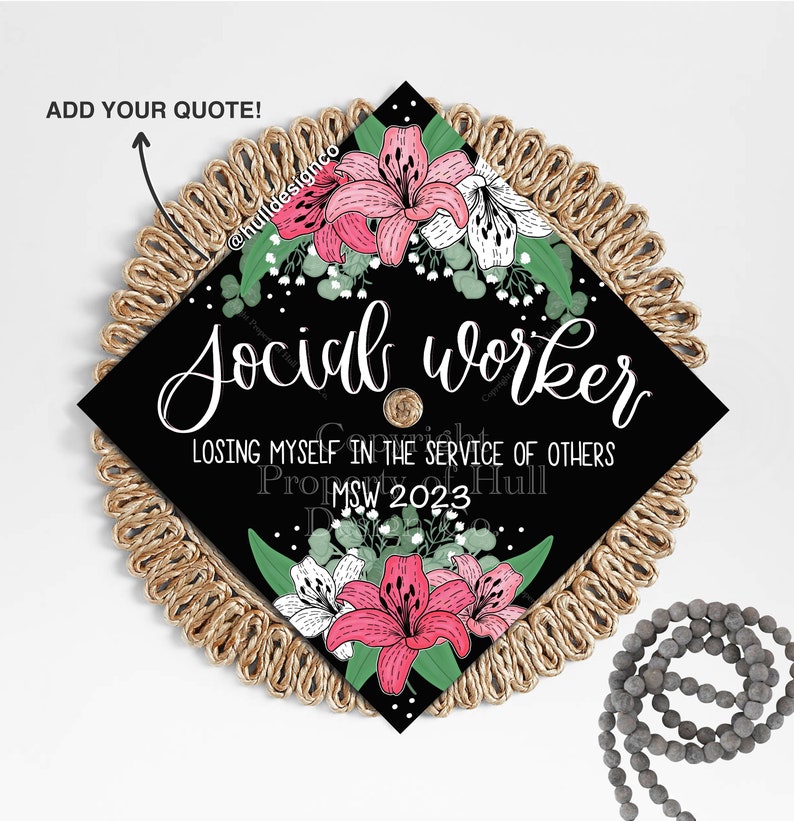 Custom social Worker Graduation Cap Topper/ Social - Etsy