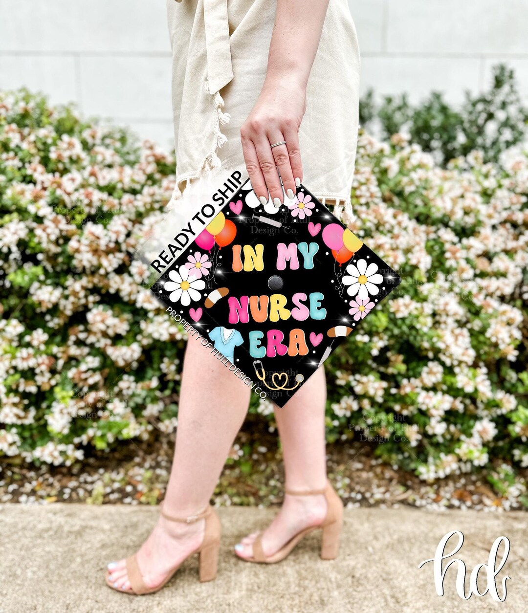 READY TO SHIP "groovy Nurse" Graduation Cap Topper, Nursing Graduation ...