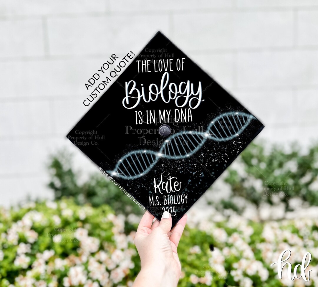 Custom "determinate Dna" Graduation Cap Topper, Biology Major ...