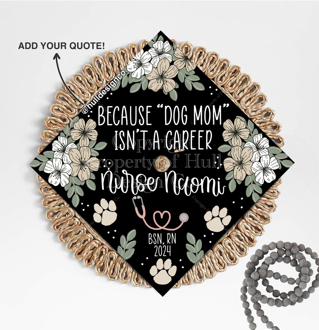 Custom "paw Print Perfection" Graduation Cap Topper, Nursing Graduation ...
