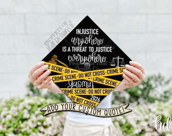 Custom "justice for All" Graduation Cap Topper, Criminal Justice ...