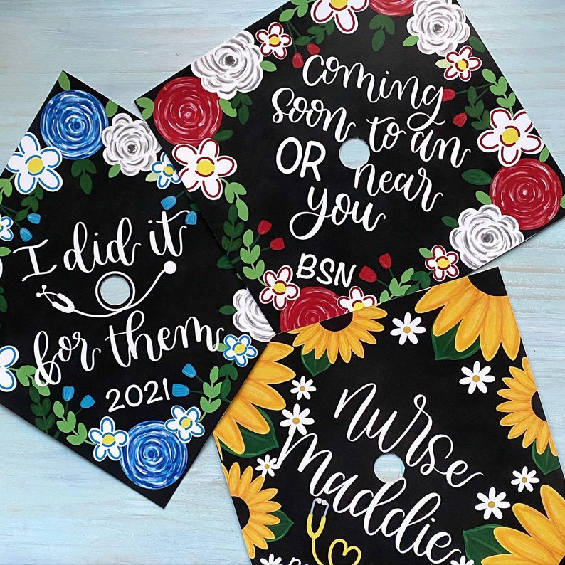Custom the Emily Graduation Cap Topper/ Nursing - Etsy