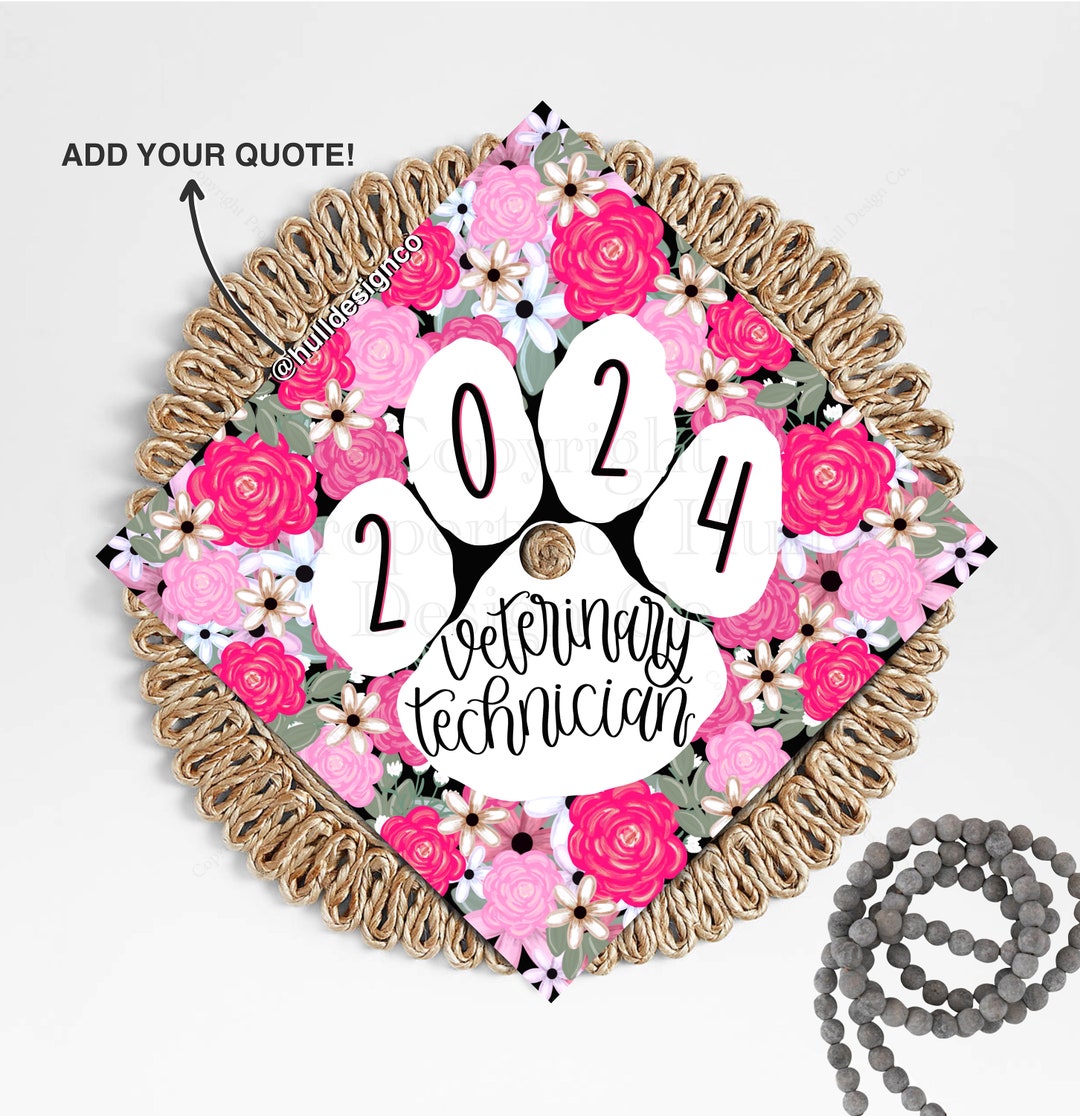 Custom "veterinary Technician" Graduation Cap Topper, Vet Tech ...