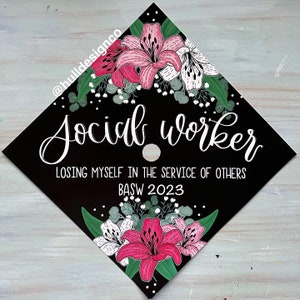 Custom social Worker Graduation Cap Topper/ Social - Etsy