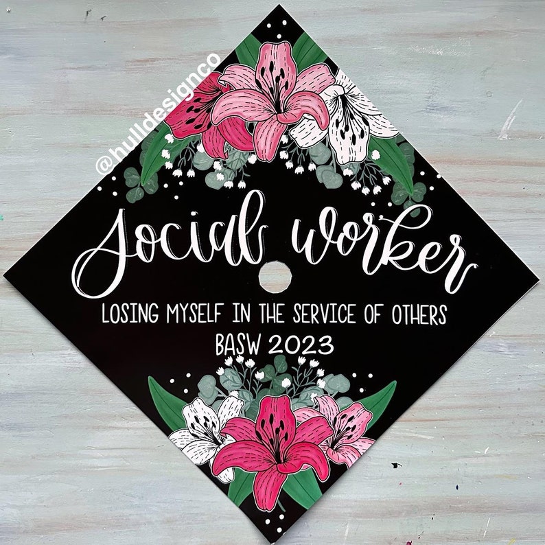 Custom social Worker Graduation Cap Topper/ Social - Etsy