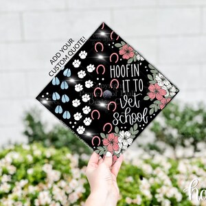 Custom "off to Vet School" Graduation Cap Topper, Vet Tech Graduation ...