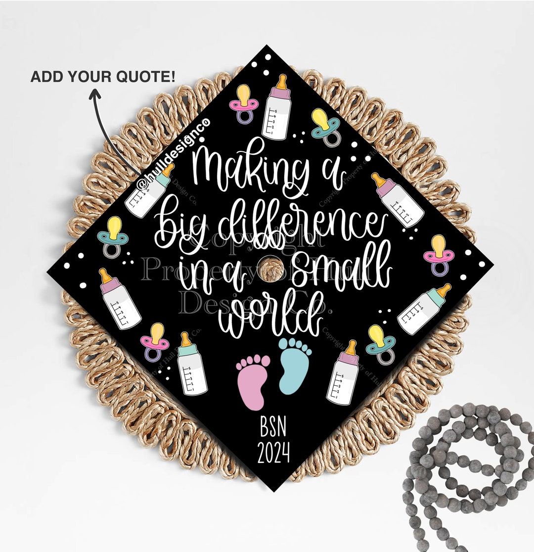 Custom "baby Bliss" Graduation Cap Topper, Nursing Graduation Cap ...