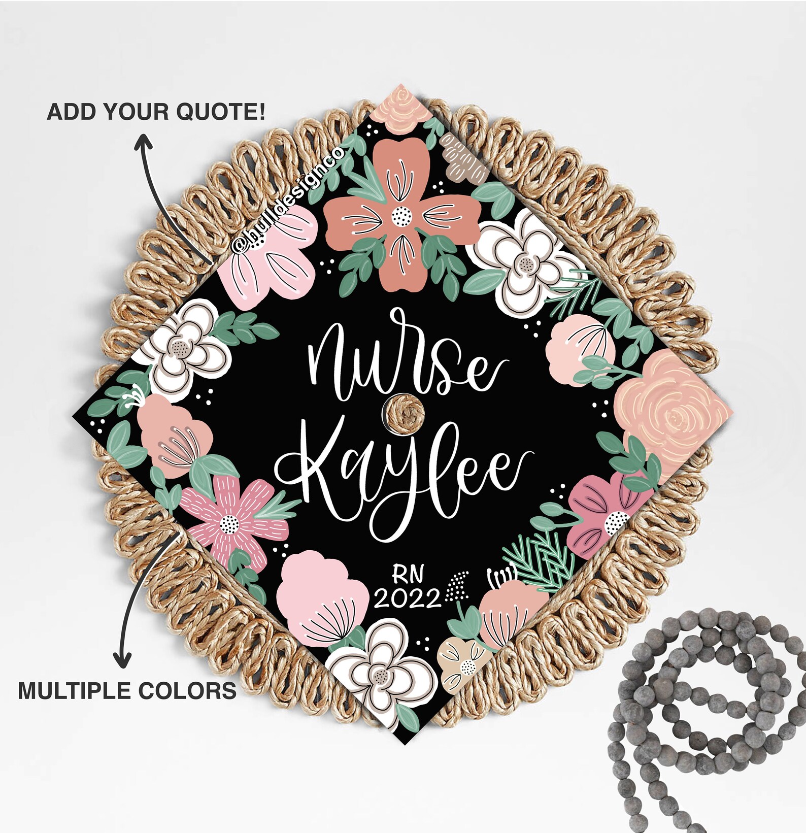 Custom summer Bouquet Graduation Cap Topper/ - Etsy