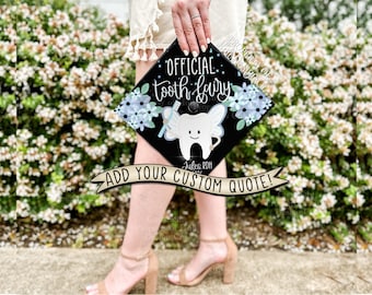 Custom "official Tooth Fairy" Graduation Cap Topper/ Dental Hygienist ...