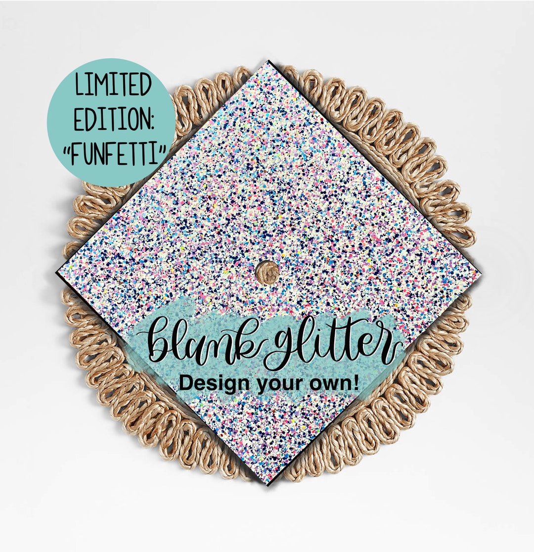 Blank confetti Glitter Graduation Cap Topper, Design Your Own ...