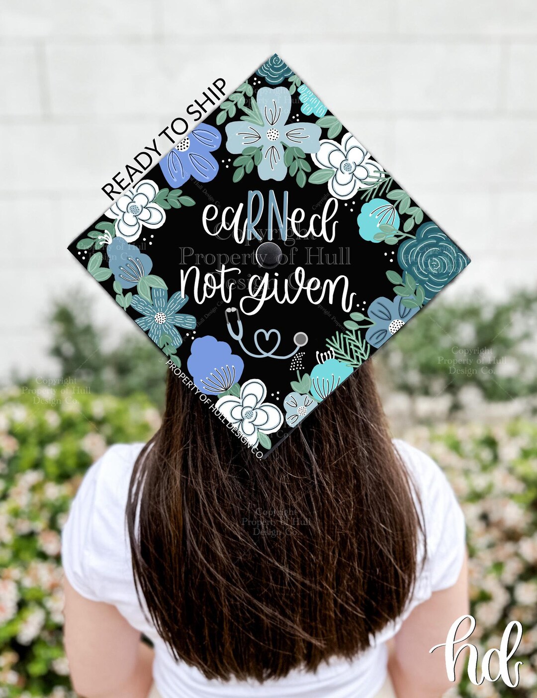 READY TO SHIP Graduation Cap Topper, Grad Cap Cover, Nurse Graduation ...