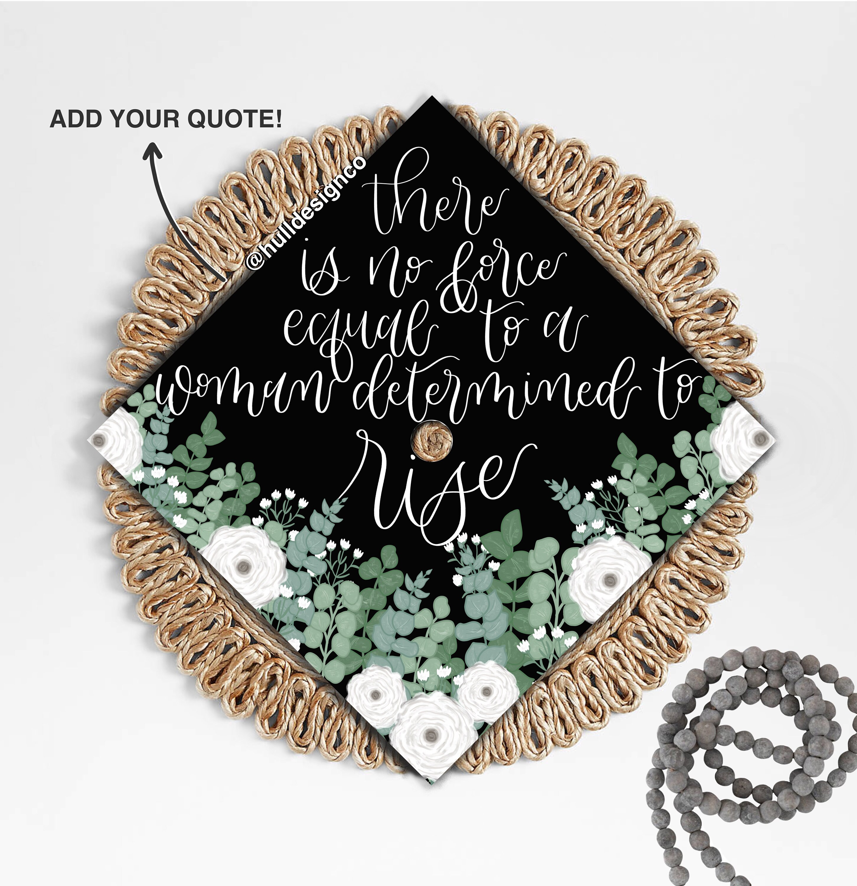 Custom eucalyptus Greenery Graduation Cap Topper/ - Etsy