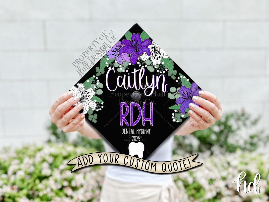 Custom "dental Hygiene" Graduation Cap Topper, Dental Hygienist ...