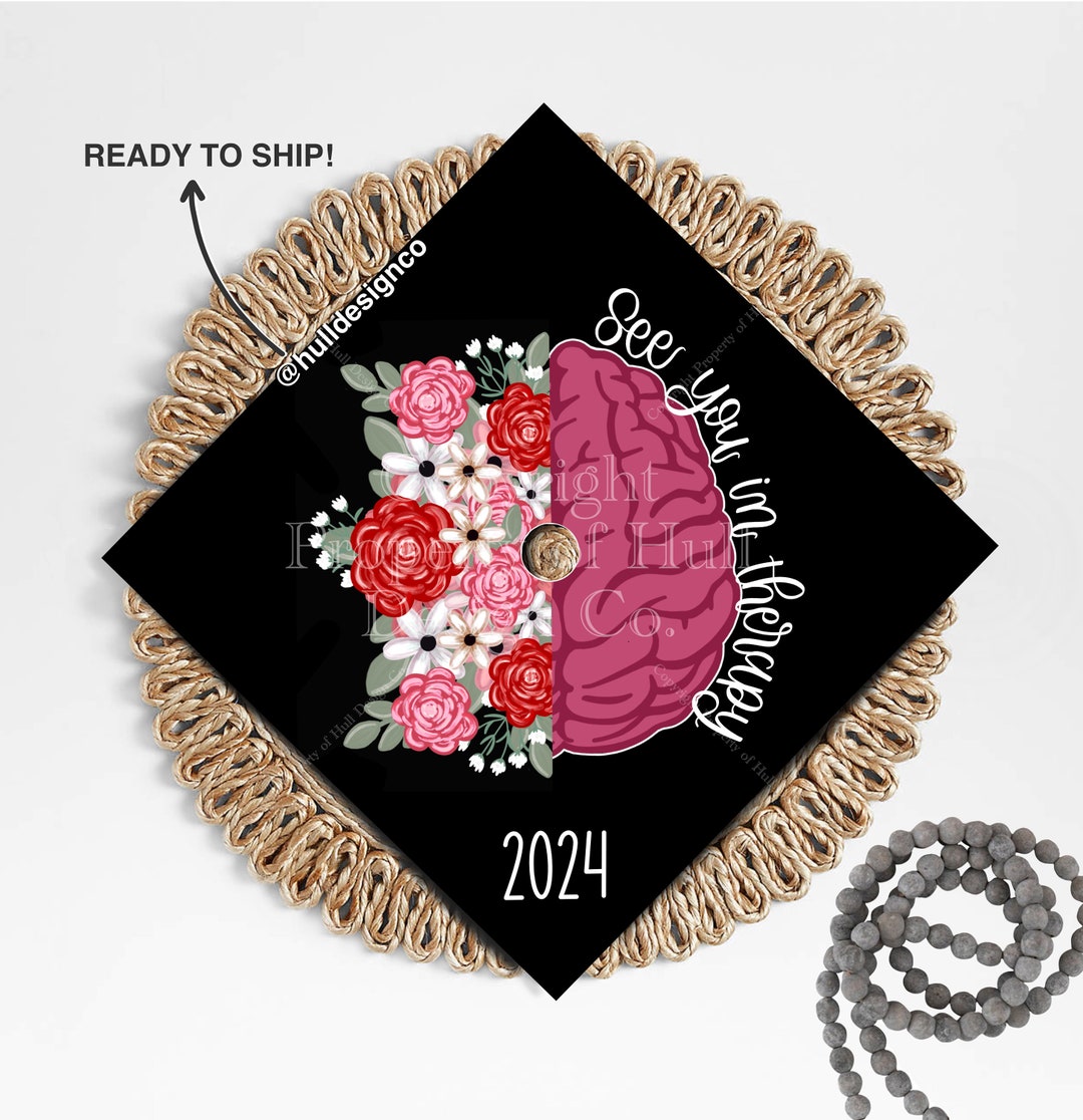 READY TO SHIP Graduation Cap Topper, Grad Cap Cover, Therapist ...