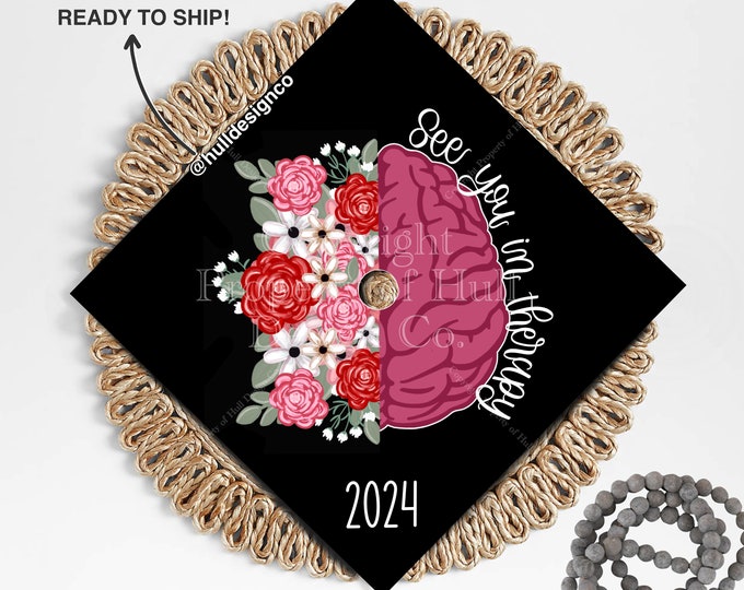 READY TO SHIP Graduation Cap Topper, Grad Cap Cover, Therapist ...