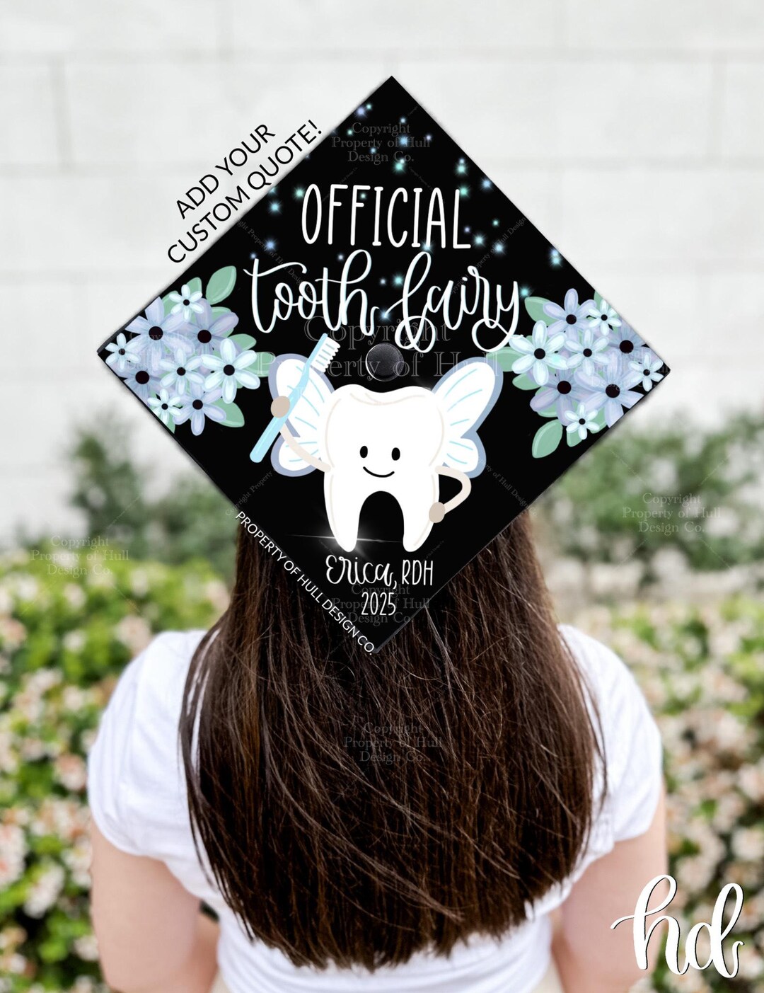 Custom official Tooth Fairy Graduation Cap Topper, Dental Hygienist ...