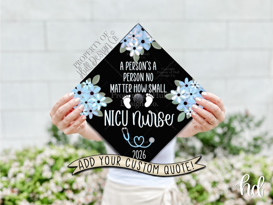 Custom "nicu Nurse" Graduation Cap Topper, Nursing Graduation Cap, Grad ...