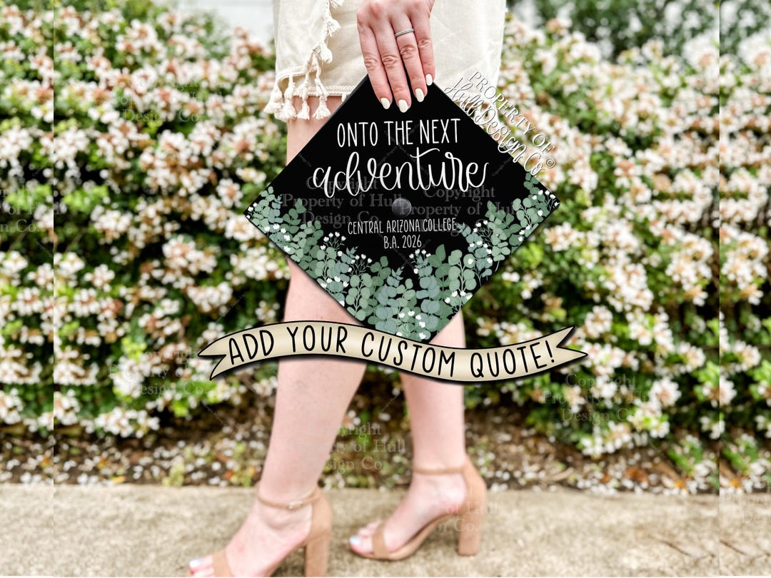 Custom "eucalyptus Greenery" Graduation Cap Topper - Etsy