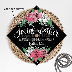 Custom "social Worker" Graduation Cap Topper, Social Work Graduation ...