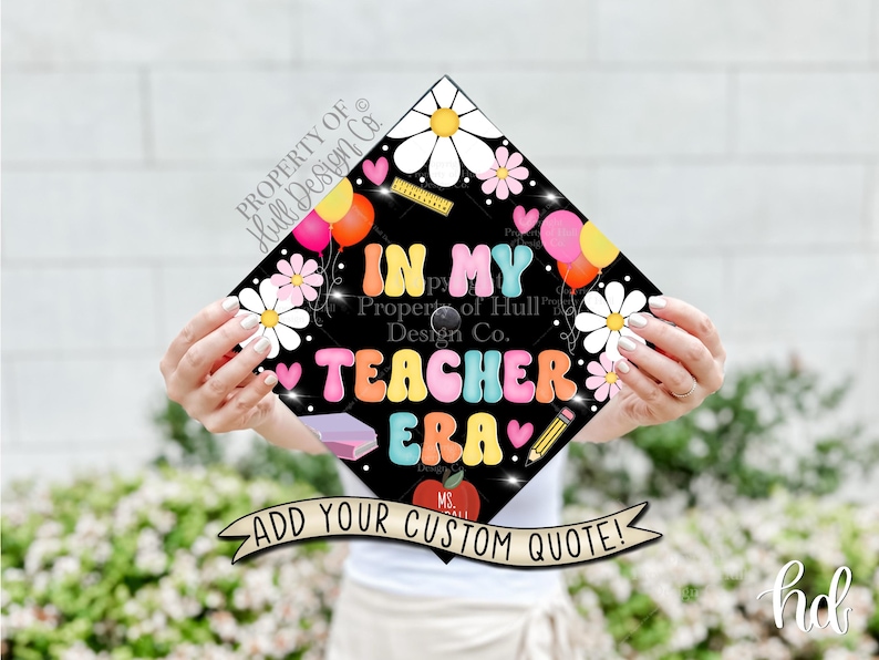 Custom "groovy Teacher" Graduation Cap Topper - Etsy