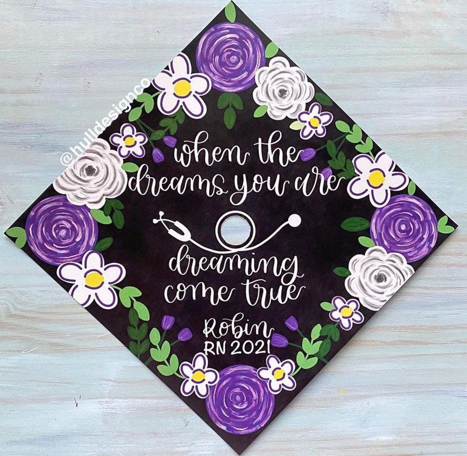 Custom the Emily Graduation Cap Topper/ Nursing | Etsy