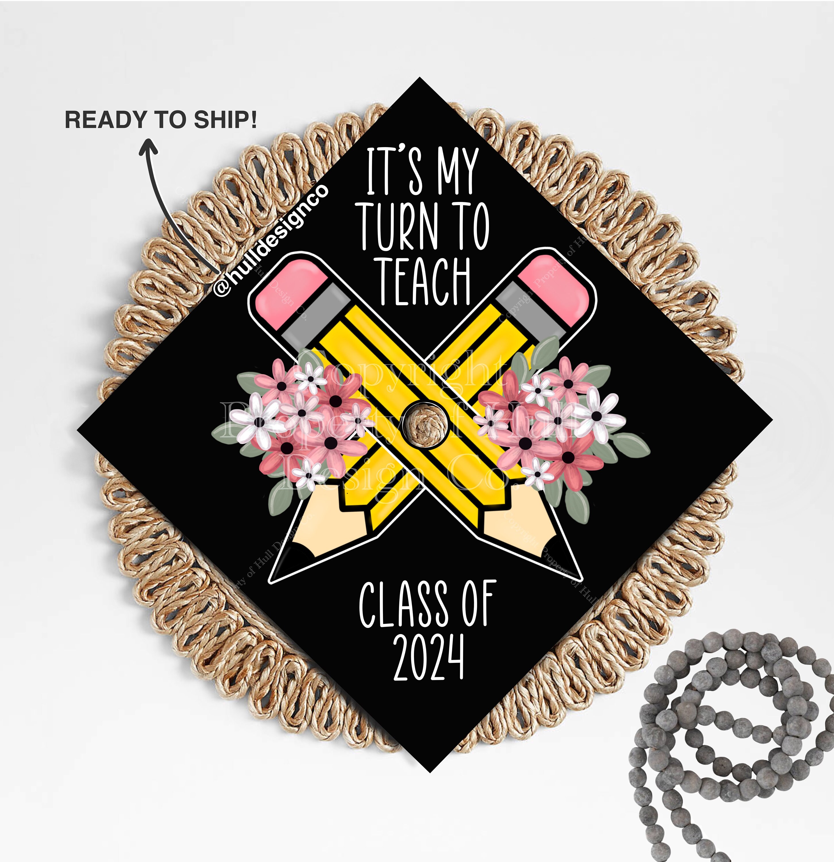 READY TO SHIP Graduation Cap Topper, Grad Cap Cover, Teacher Graduation ...