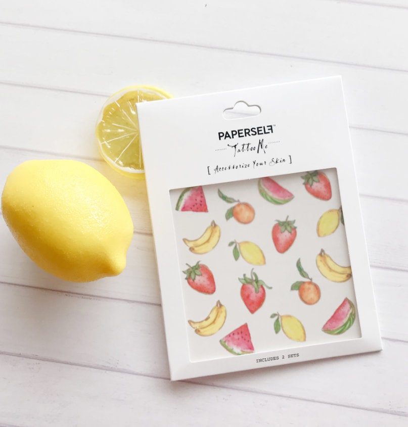 Fruits Temporary Tattoo | Etsy