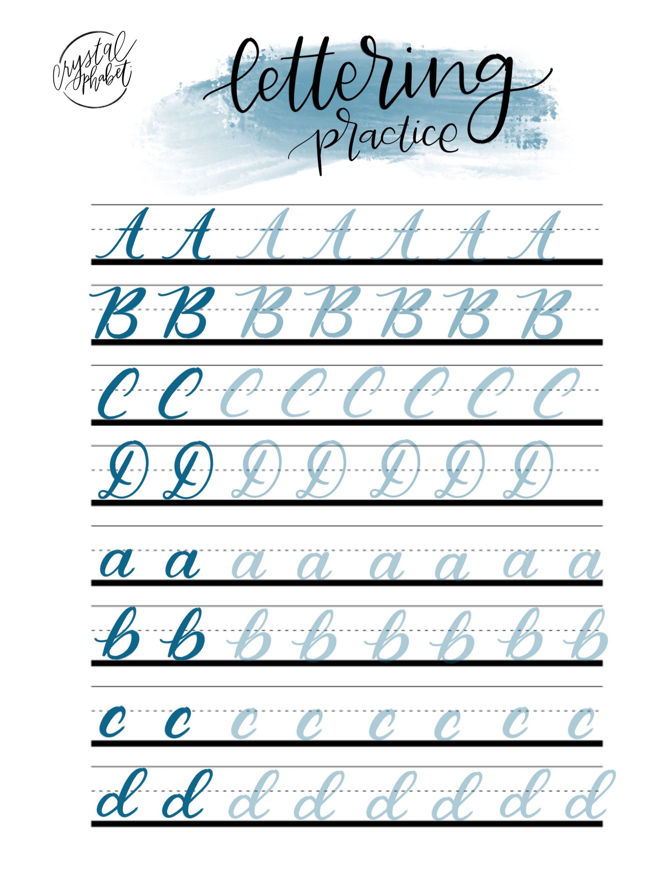 Lettering Practice Sheets - Etsy