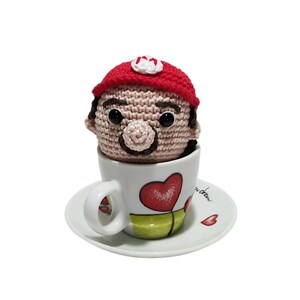 Amigurumi Crochet Super Mario Bross Keychain in Cotton 2.7 Inc (7 Cm ...