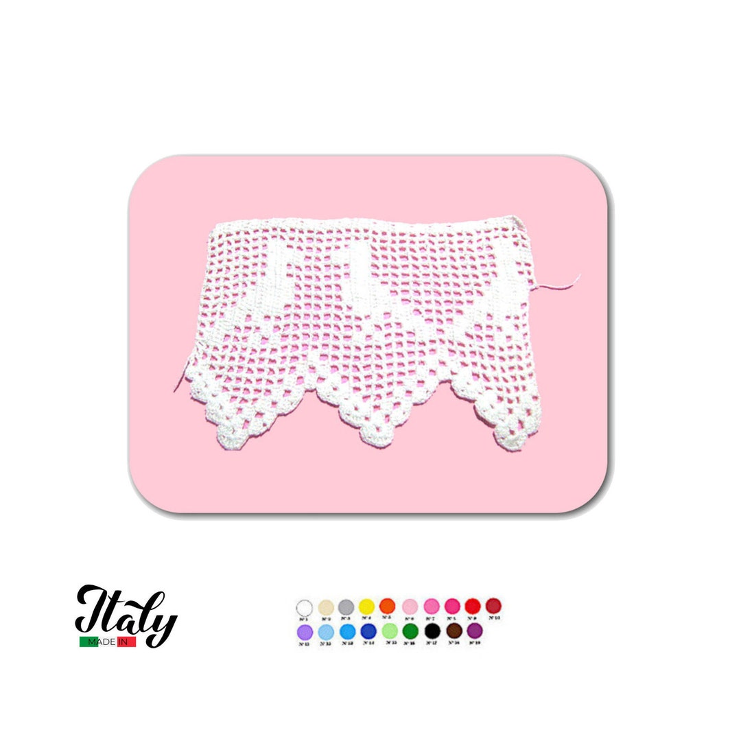 White Crochet Filet Border With Birds in Cotton 3.7 Inc 9.5 Cm for ...
