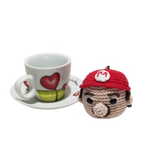 Amigurumi Crochet Super Mario Bross Keychain in Cotton 2.7 Inc (7 Cm ...