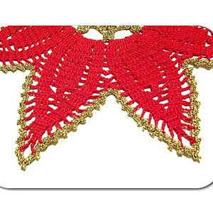Christmas Red Crochet Star Doily With Gold Border in Cotton 14 Inc (35 ...