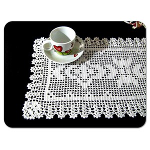 Rectangular White Crochet Doily in Cotton 18.5x9.5 Inc 47x24 - Etsy