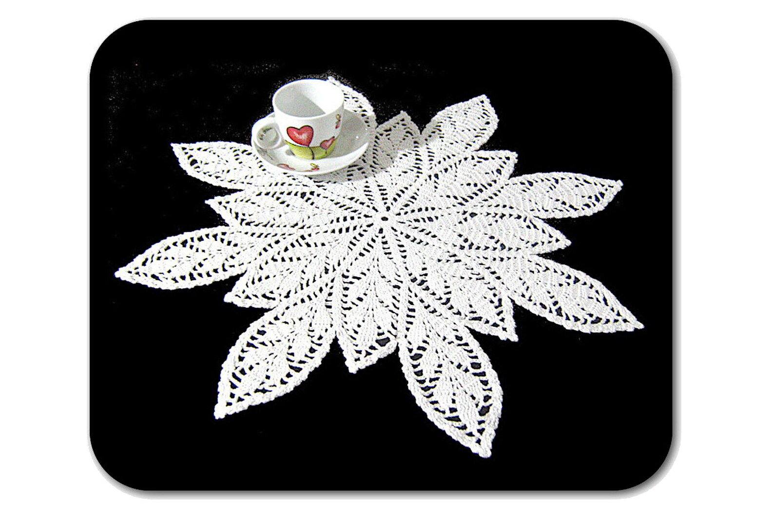 Large White Crochet Doily With Leaves in Cotton 18.3 Inc 46.5 - Etsy