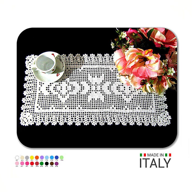 Rectangular White Crochet Doily in Cotton 18.5x9.5 Inc 47x24 - Etsy