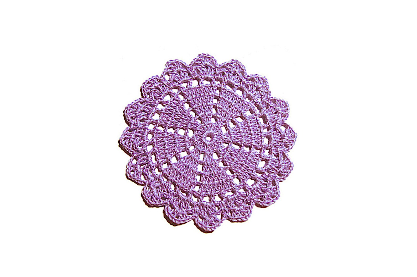 Round Purple Crochet Coaster in Cotton 4.3 Inc 11 Cm for - Etsy