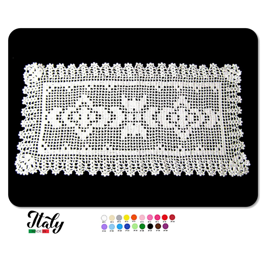 Rectangular White Crochet Doily in Cotton 18.5x9.5 Inc 47x24 - Etsy