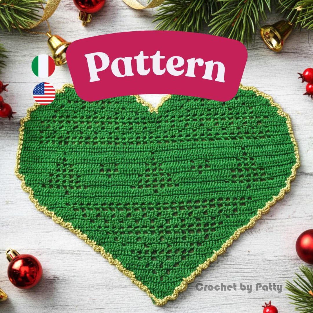 PATTERN - Crochet Doily With Trees for Christmas, Filet Centerpiece, 10 ...