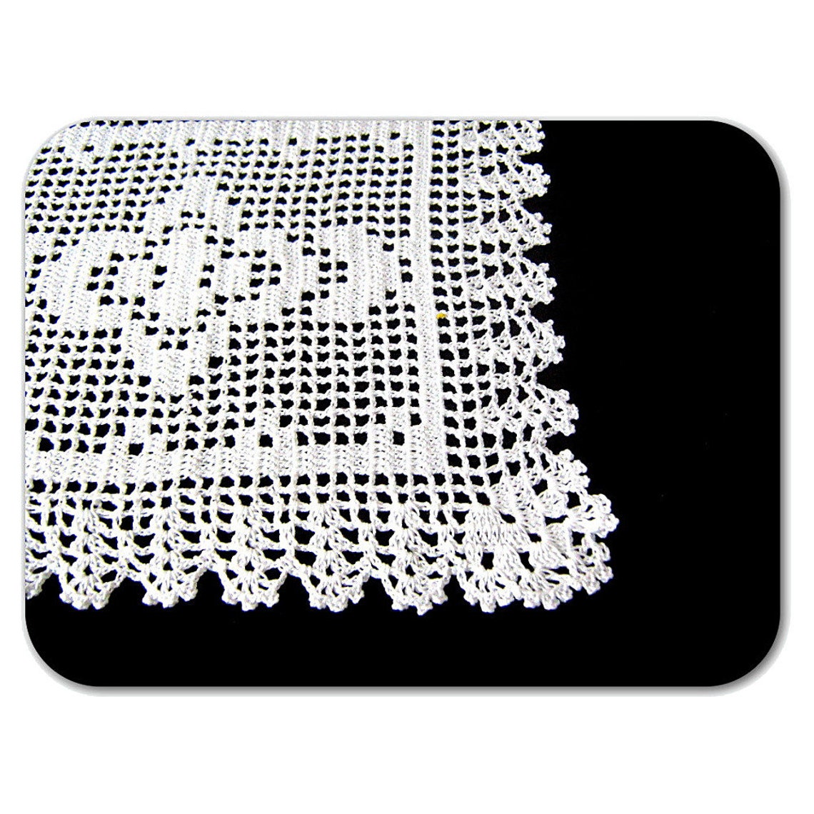 Rectangular White Crochet Doily in Cotton 18.5x9.5 Inc 47x24 - Etsy