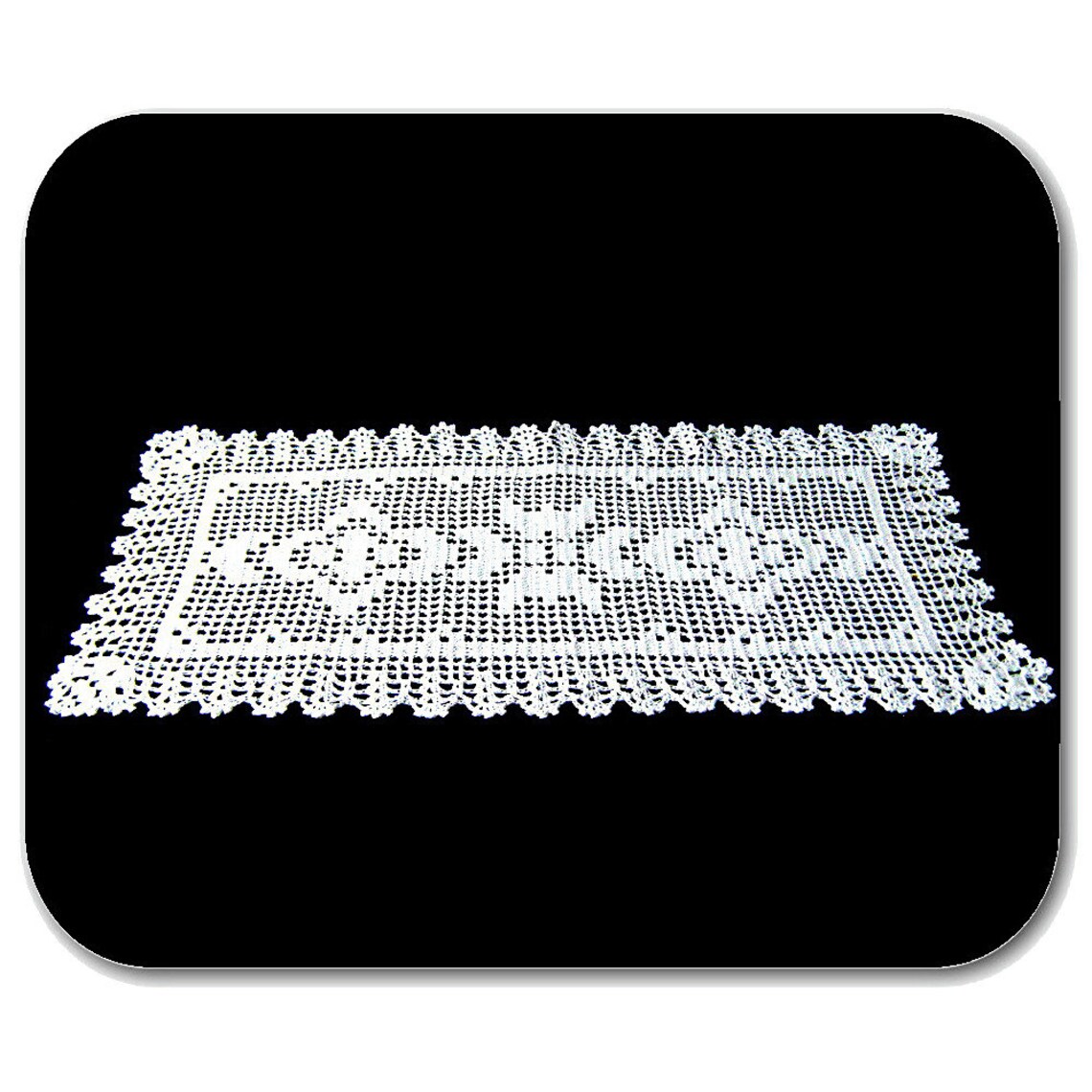 Rectangular White Crochet Doily in Cotton 18.5x9.5 Inc 47x24 - Etsy