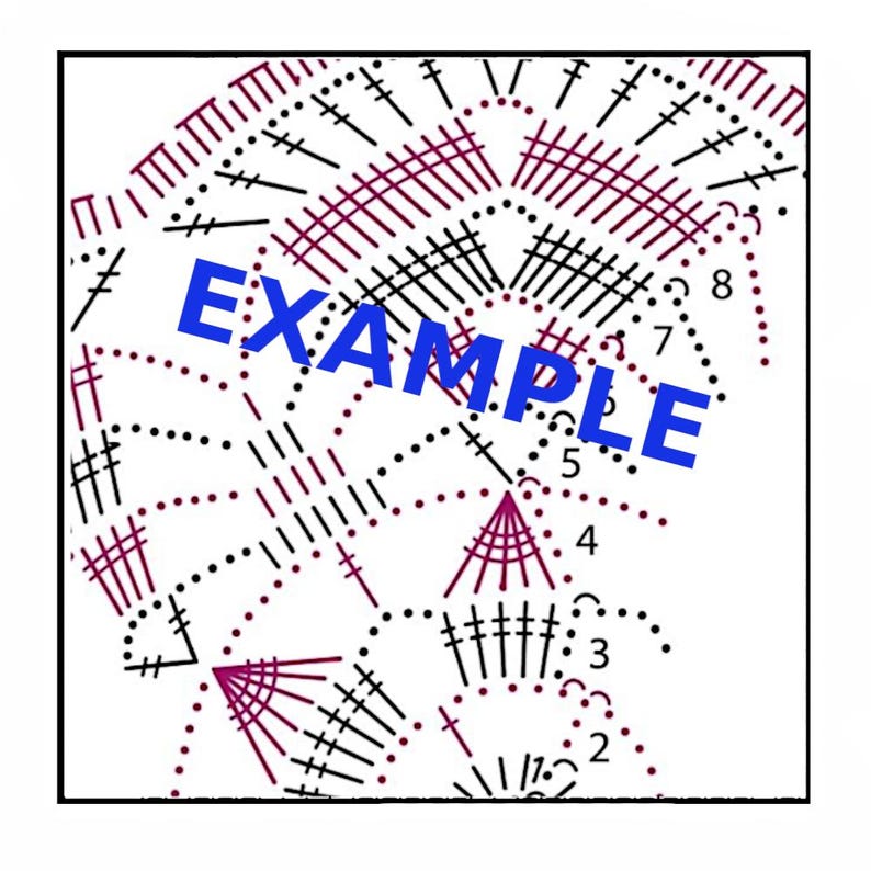 Crochet Doily Pattern 14.5 Inc (37 Cm) – Step by Step and Diagram (PDF ...