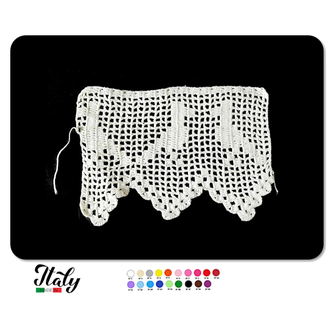 White Crochet Filet Border With Birds in Cotton 3.7 Inc 9.5 Cm for ...