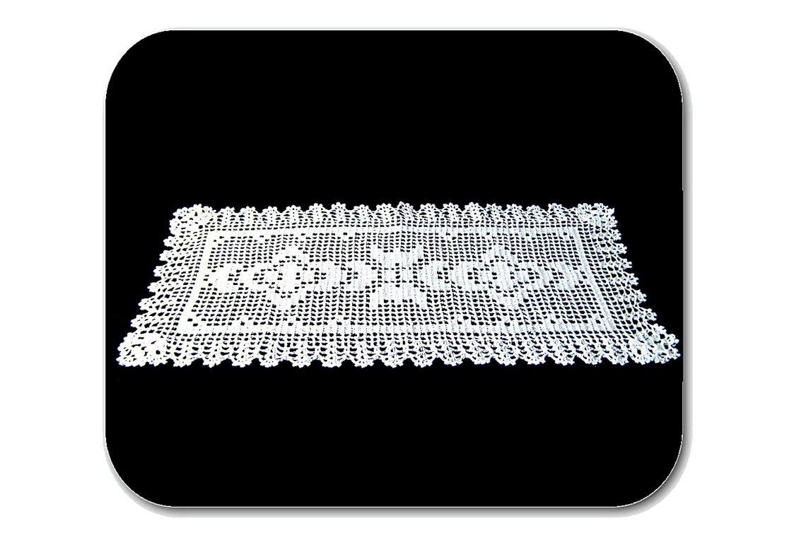 Rectangular White Crochet Doily in Cotton 18.5x9.5 Inc 47x24 - Etsy