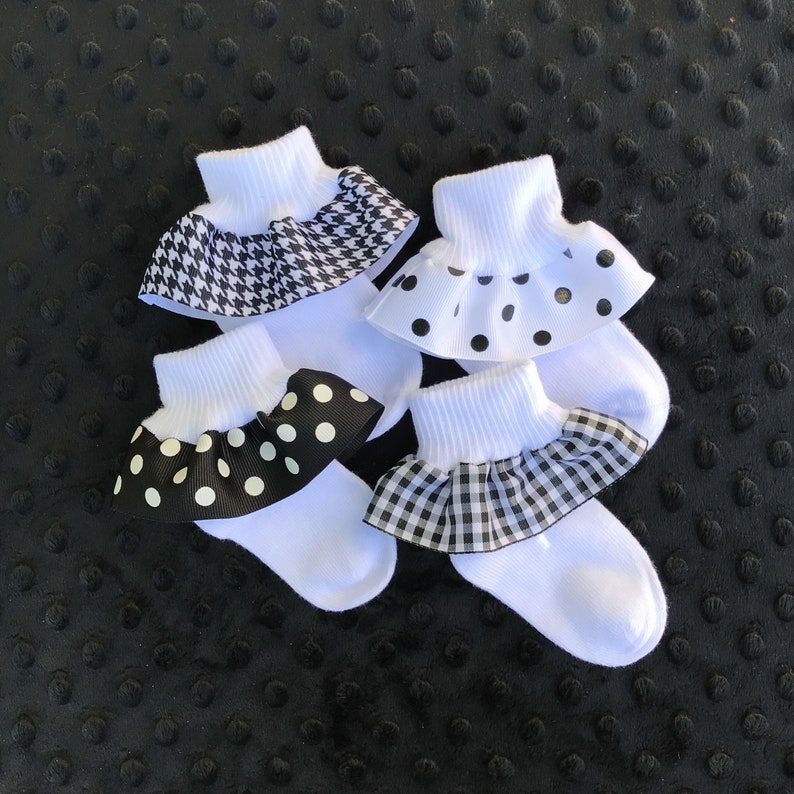 Ruffled Socks-ribbon Trimmed Anklets-baby - Etsy