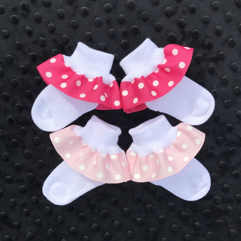 Ruffled Socks-ribbon Trimmed Anklets-disney-minnie Mouse-mickey Mouse ...
