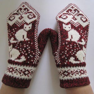 Women Double Knitting Mittens Natural Merino Estonian Wool Yarn Nice ...