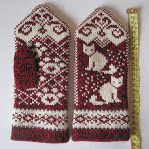 Women Double Knitting Mittens Natural Merino Estonian Wool Yarn Nice ...