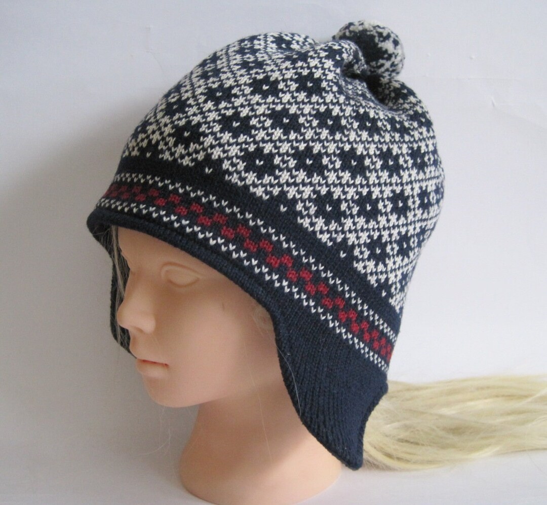 Scandinavian Fashion Knit Extra Warm Hat With Fleece Lining With Ear ...