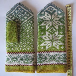 Double Knit Women Mittens Natural Merino Wool 100%quality Class Smooth ...